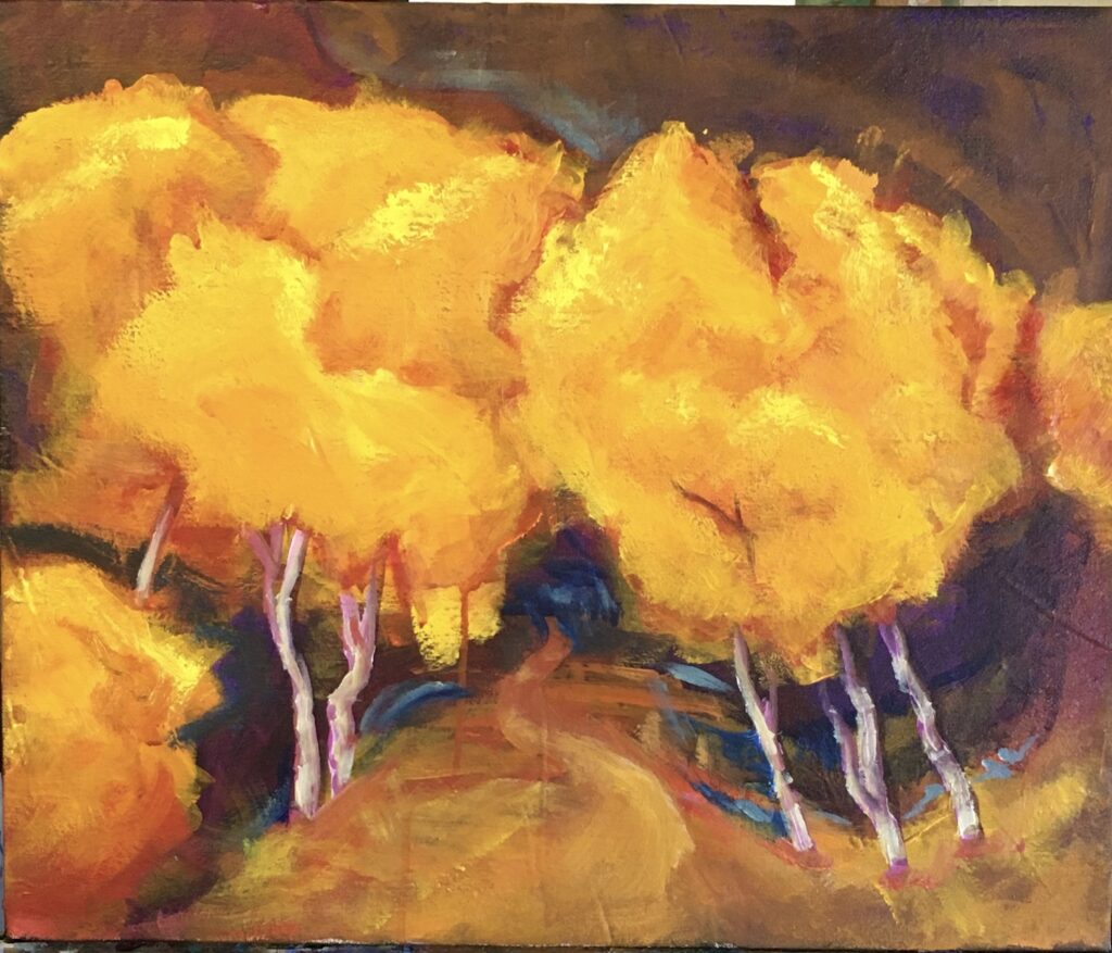 Trees Along the Red River - ArtQuesta by Roger Harrington